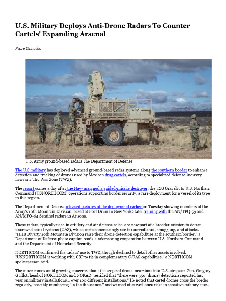 Drone Radars Border Fto Defense | PDF | Unmanned Aerial Vehicle ...