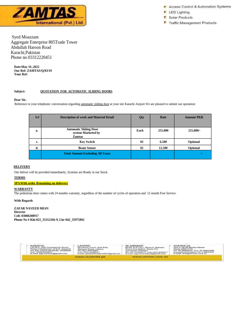 Needz #3 Sliding Door (Quotation March 2022 | PDF