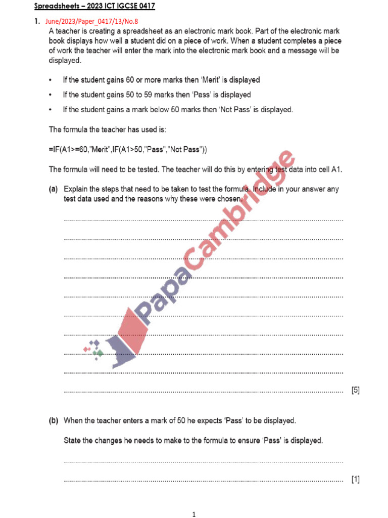 2023 ICT IGCSE 0417 Solved Papers | PDF