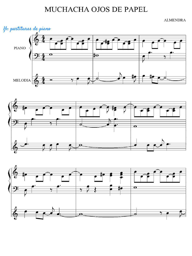 Muchacha Ojos de Papel - Almendra | PDF