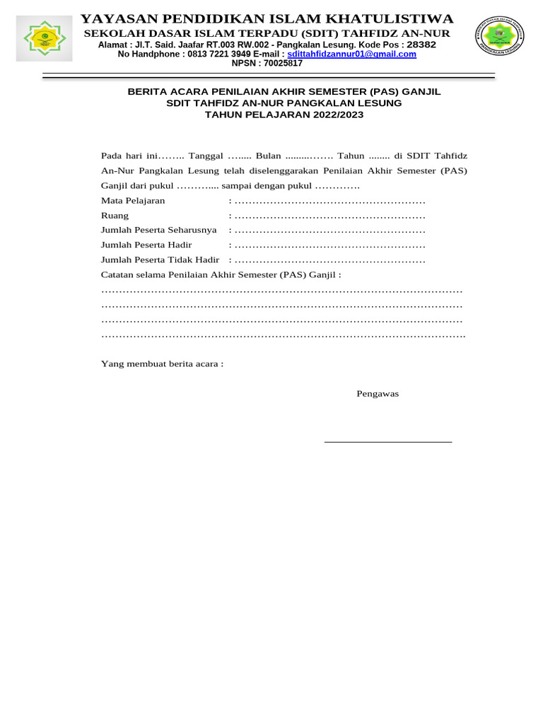 20r BERITA ACARA | PDF