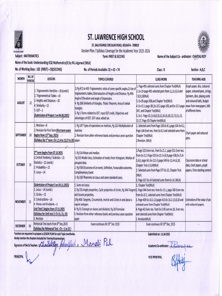 Class10 ABC Mathematics 2025 26 | PDF | Trigonometry | Triangle