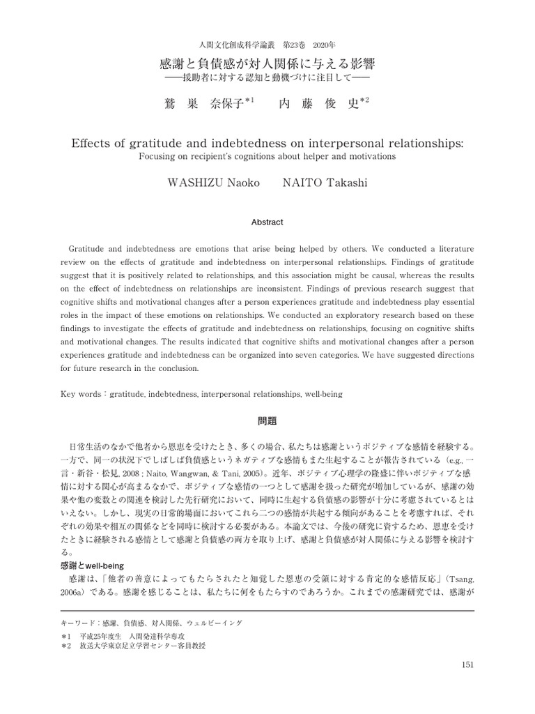[Jurnal Jp] Pengaruh Rasa Syukur Dan Hutang Budi Pada Hubungan ...