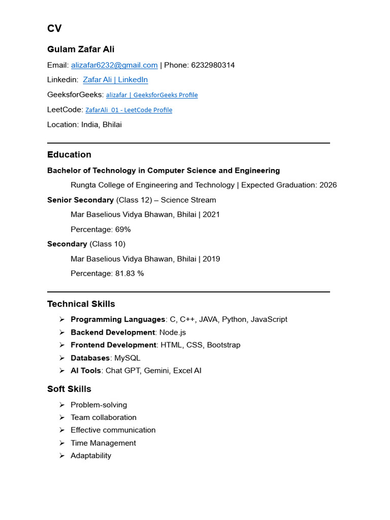 17 - 1744665784 - Zafar Ali CV | PDF