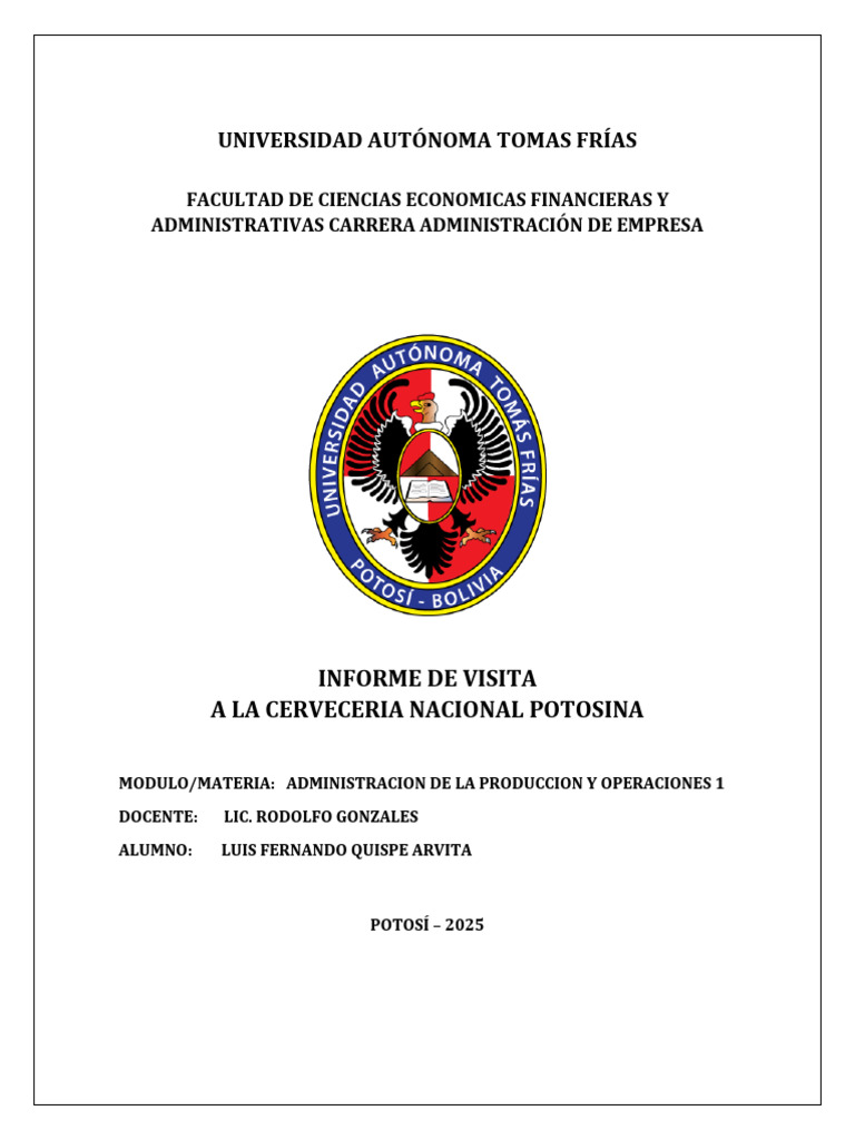 Caratula Uatf .Cerveceria | PDF