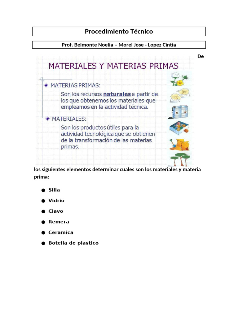 Procedimiento Tecnico 1er Año | PDF