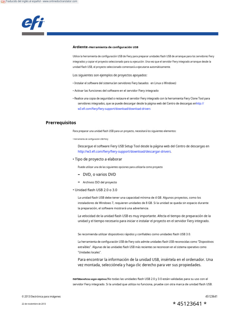 FieryUSBSetupTool UserGuide - En.es | PDF | Adobe Flash | Memoria USB