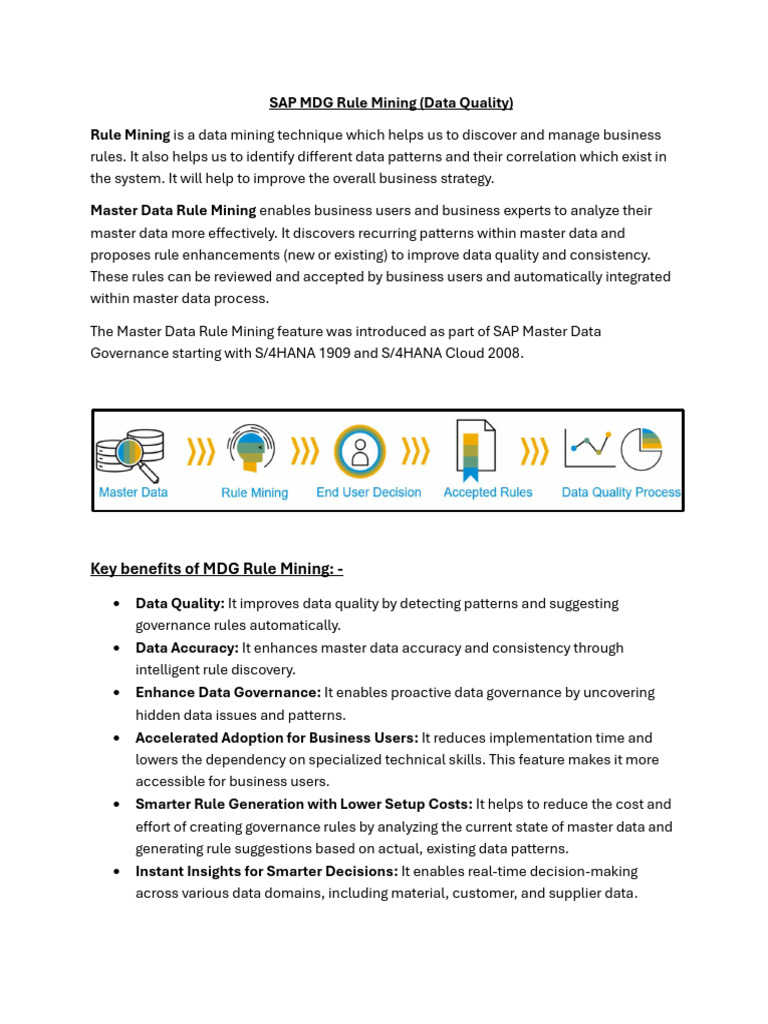 SAP MDG Rule Mining for Data Quality | PDF | Data Quality | Data