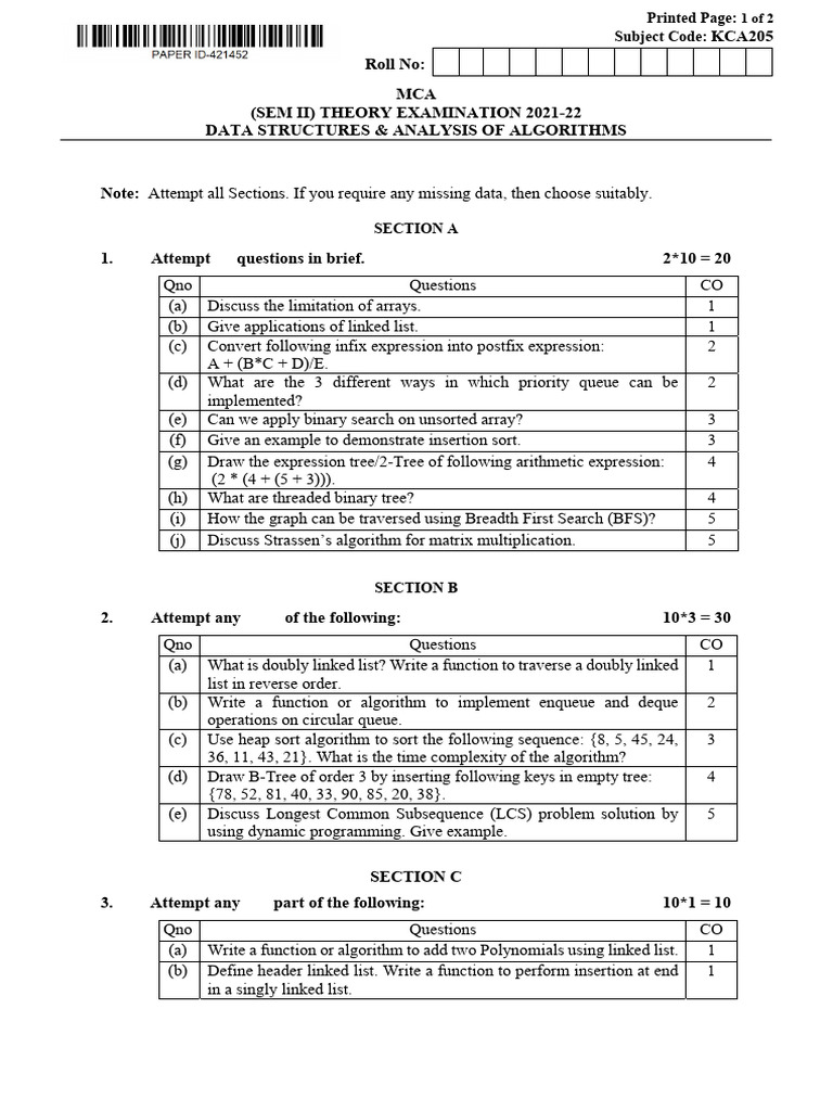 Data Structures Analysis of Algorithms (21-22) | PDF | Algorithms And Data Structures | Algorithms