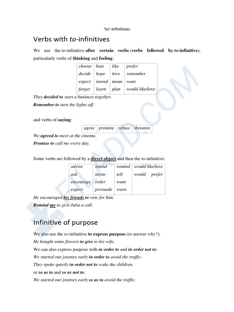 UOE To Inf Ing - Inf Reported Speech | PDF | Adjective | Clause