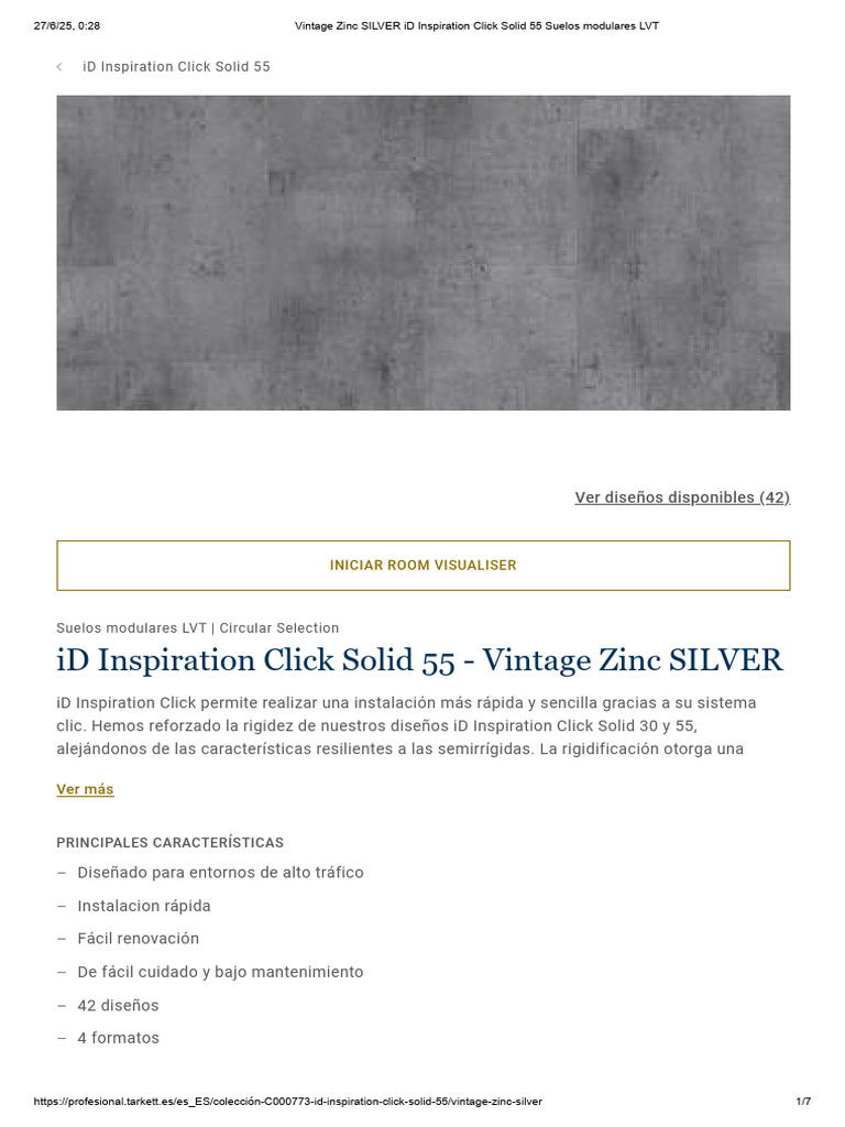 Piso Vintage Zinc Silver LVT | PDF