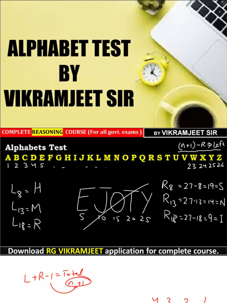 Reasoning (Alphabet Test) Alphabet Test (Class Notes) PDF | PDF