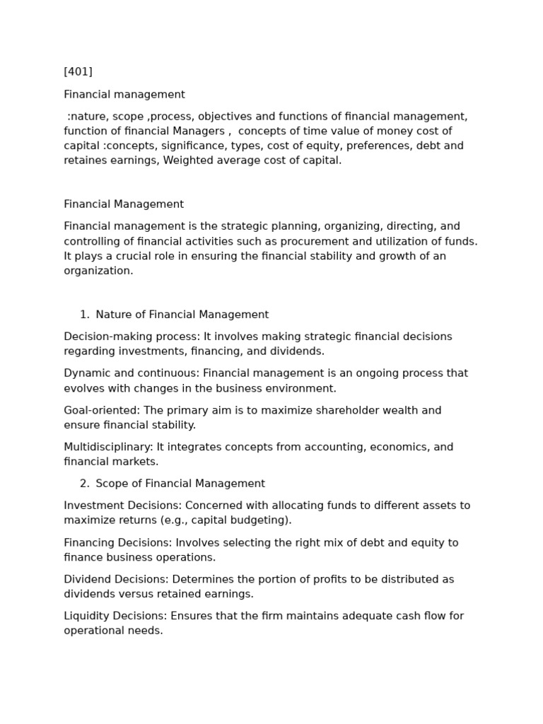 Financial Management | PDF | Cost Of Capital | Capital Structure