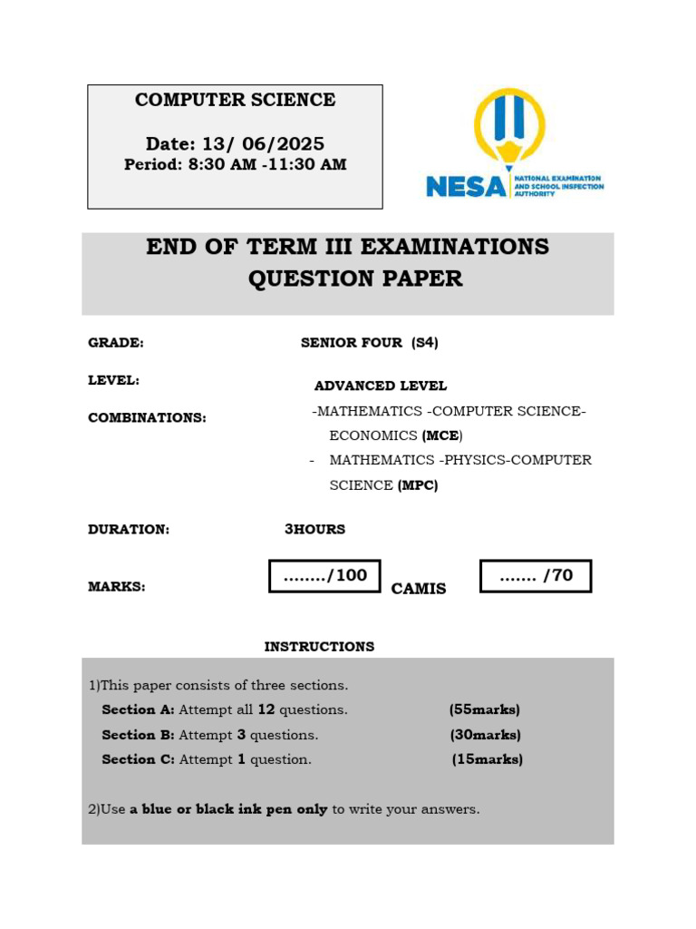 S4 Computer Science Nesa 2025 | PDF | World Wide Web | Internet & Web