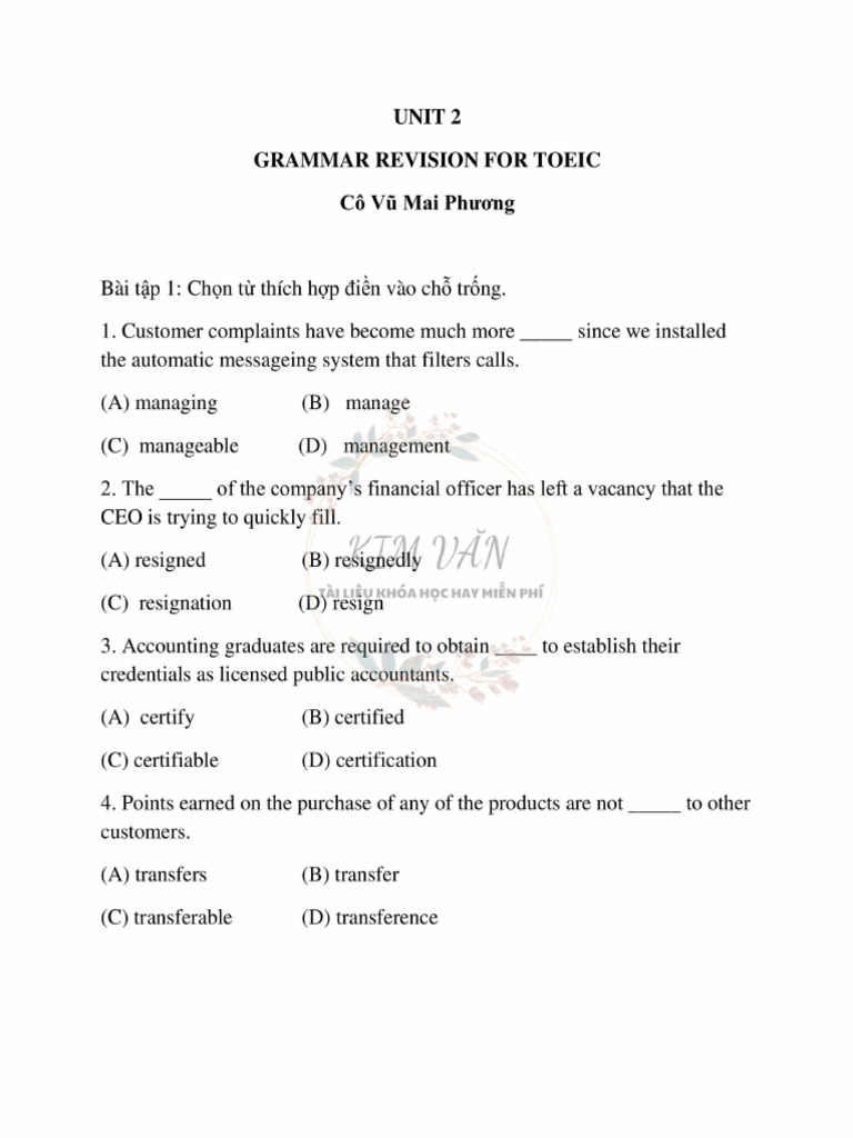 Unit 2 - Toeic | PDF