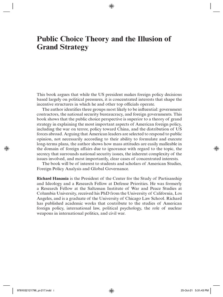 Public Choice Theory in US Foreign Policy | PDF | Grand Strategy ...