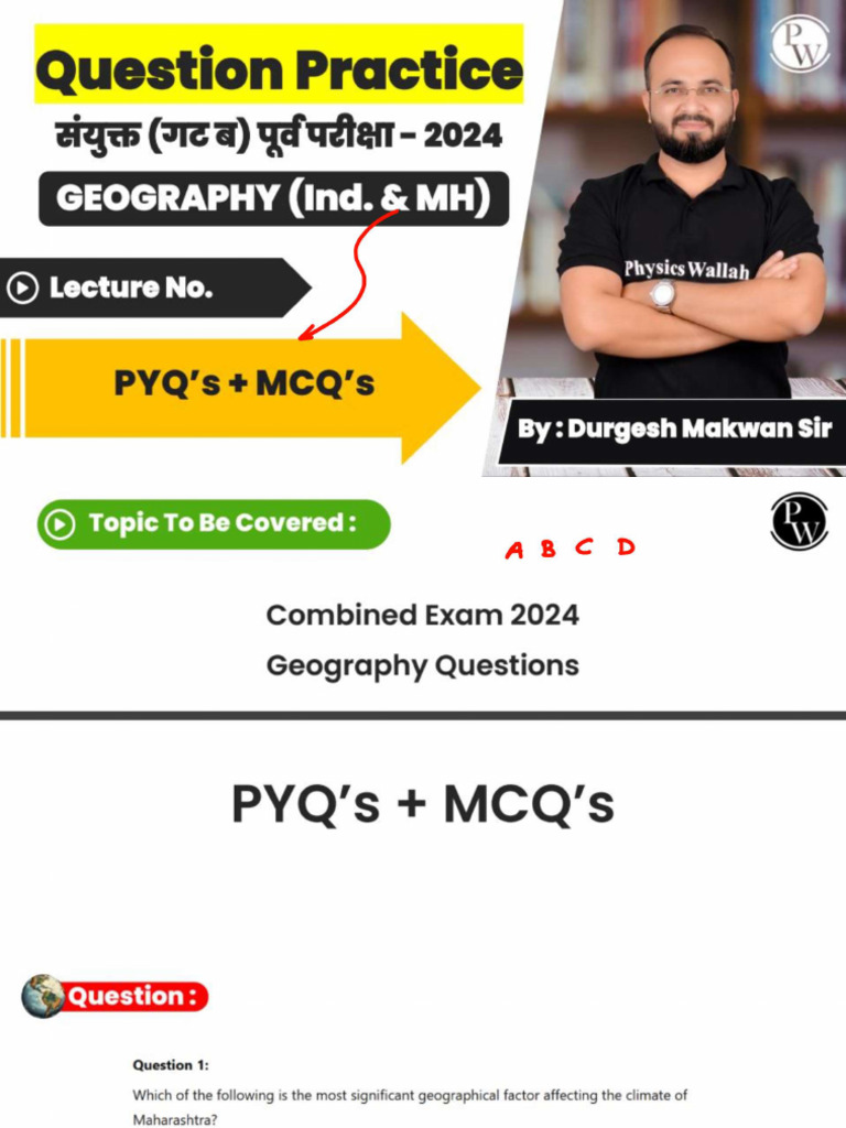 Geography - PYQ Class Notes | PDF