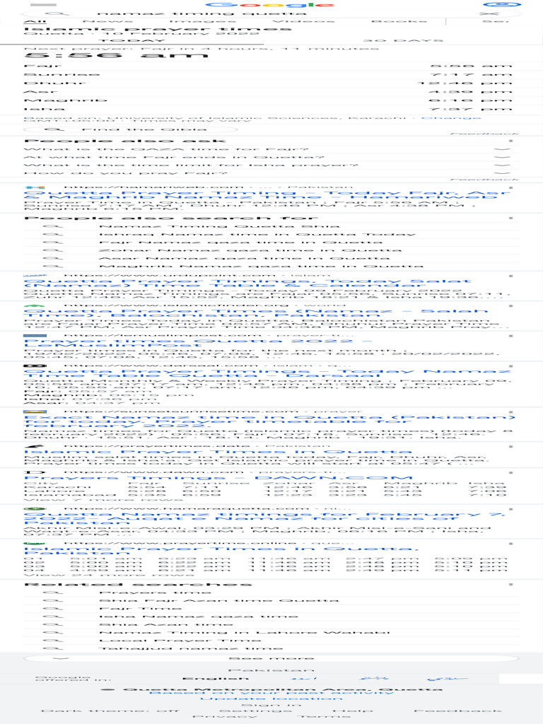 Namaz Timing Quetta - Google Search | PDF | Islamic Fundamentalism | Prayer