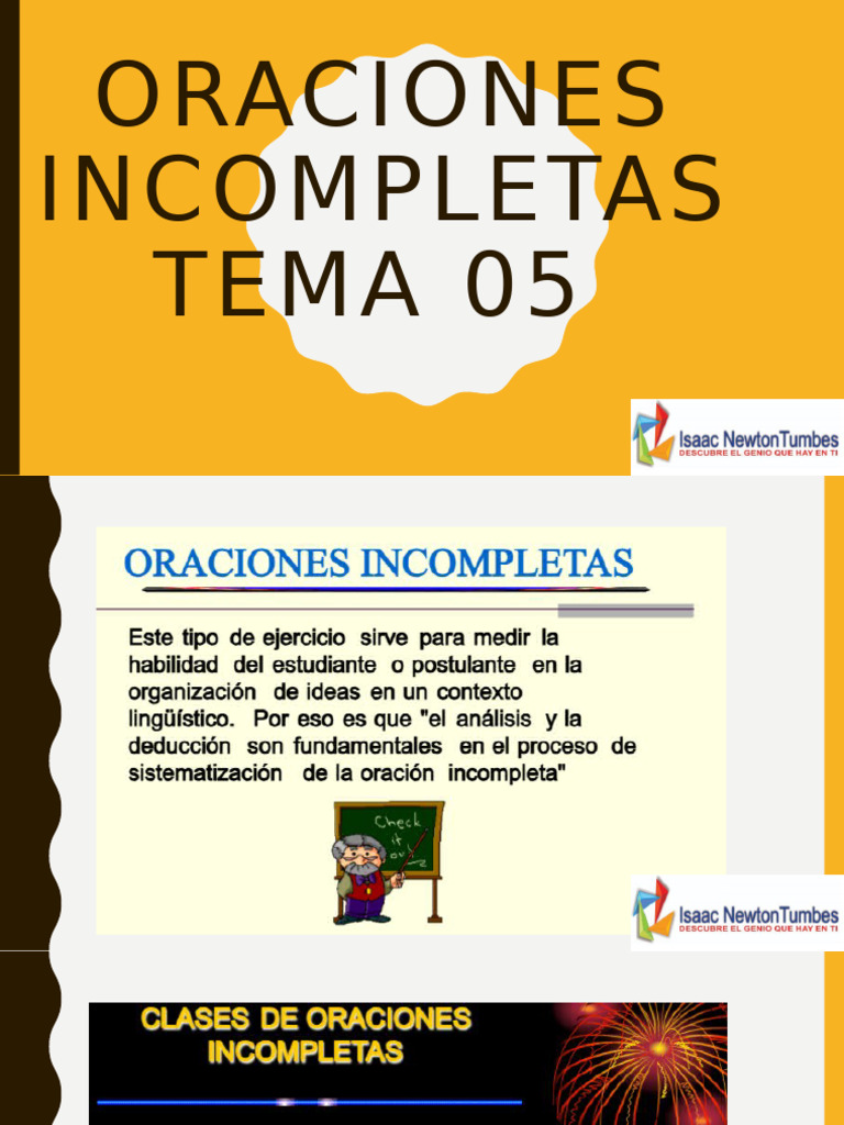 Oraciones Incompletas | PDF