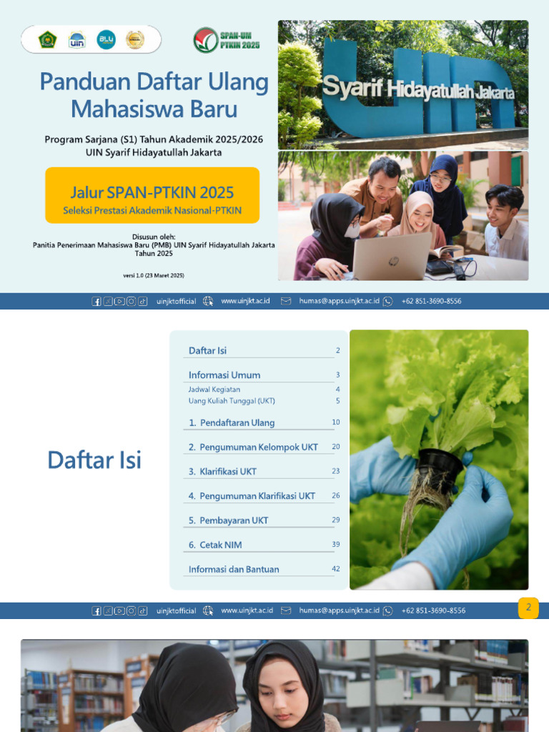 Panduan Daftar Ulang Jalur Span-Ptkin 2025 35157 | PDF