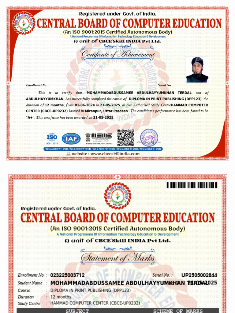 Certificate 023225003712 | PDF | Computing