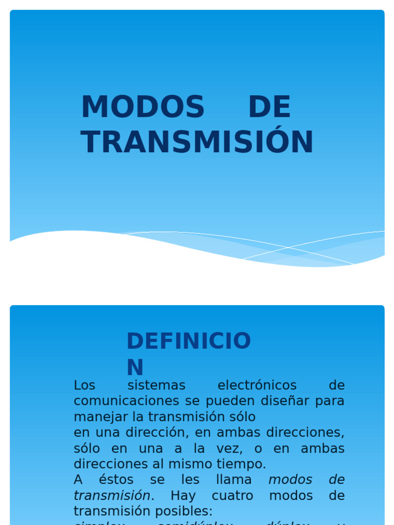 2.modos de Transmision | PDF | Duplex (Telecomunicaciones) | Radio