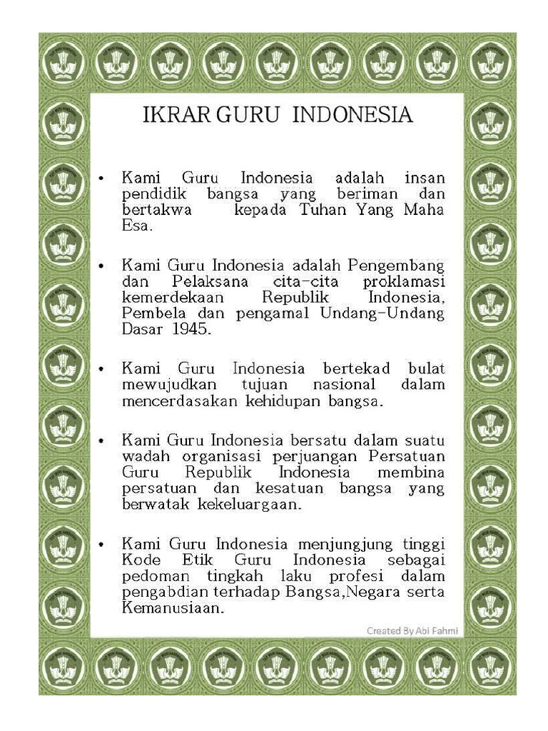 Ikrar Guru Indonesia | PDF