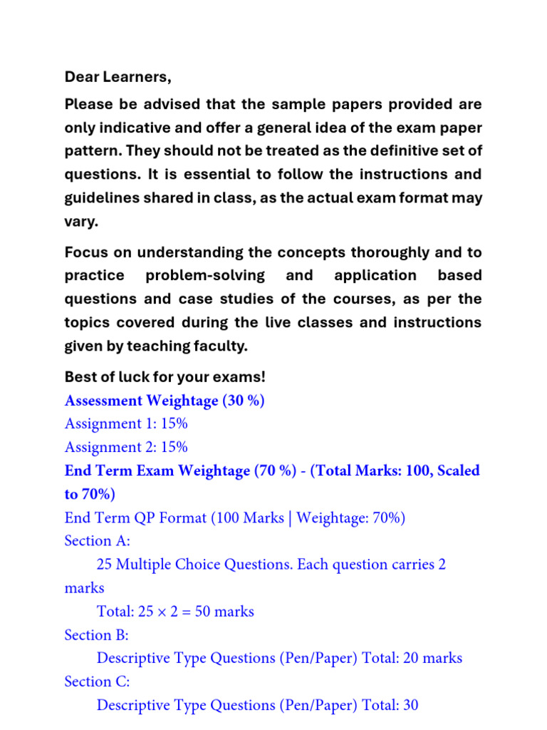 Exam Preparation Guidelines and Format | PDF
