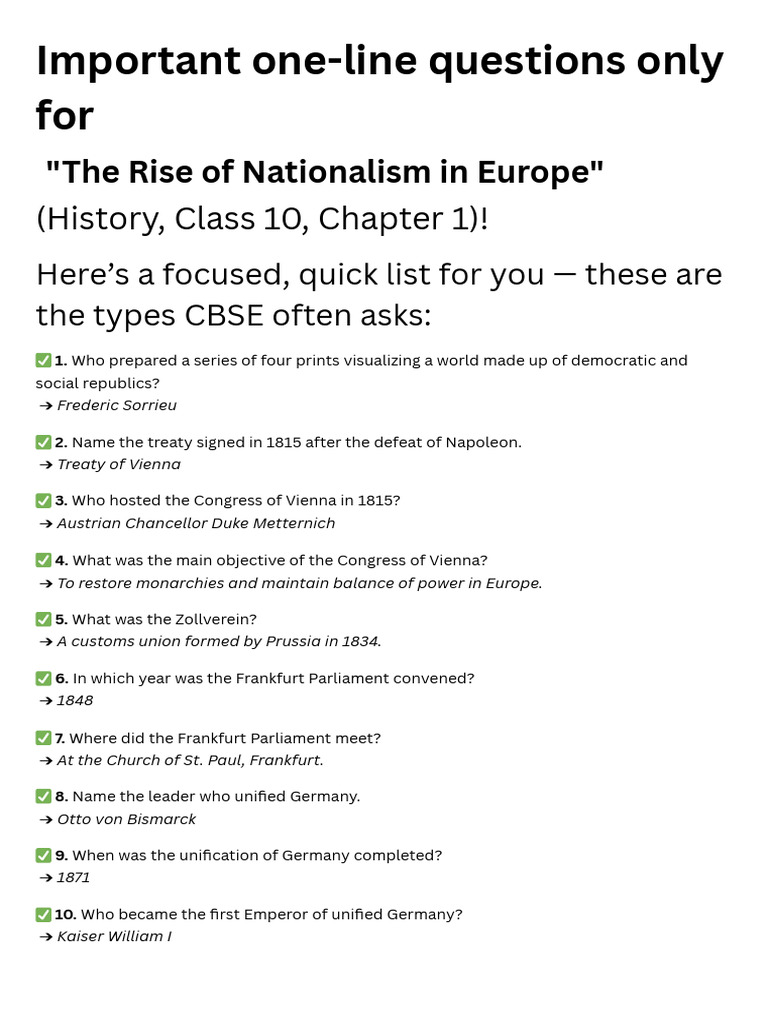 Key Questions on European Nationalism | PDF