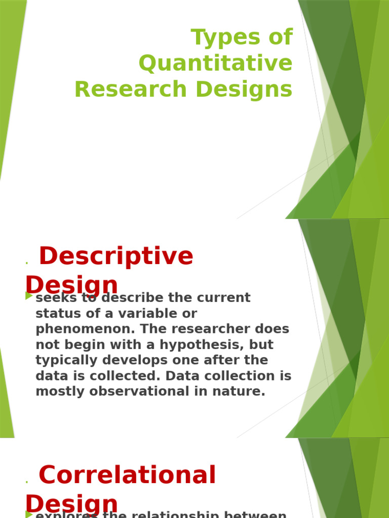 Types of Quantitative Research Designs | PDF | Statistics | Causality