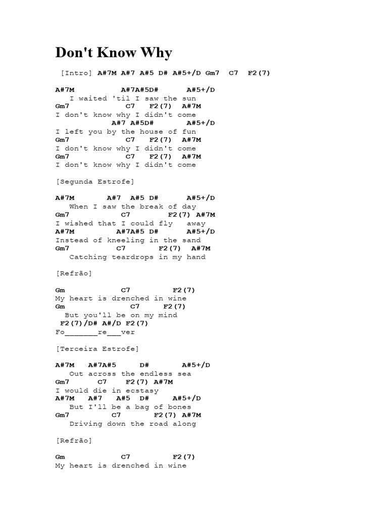 Don't Know Why | PDF