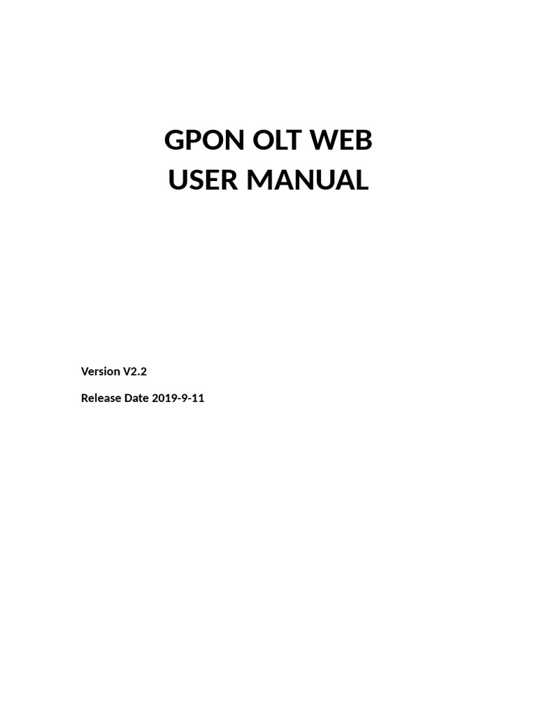 GPON OLT WEB User Manual - V2.2 | PDF | Port (Computer Networking) | Internet Protocols