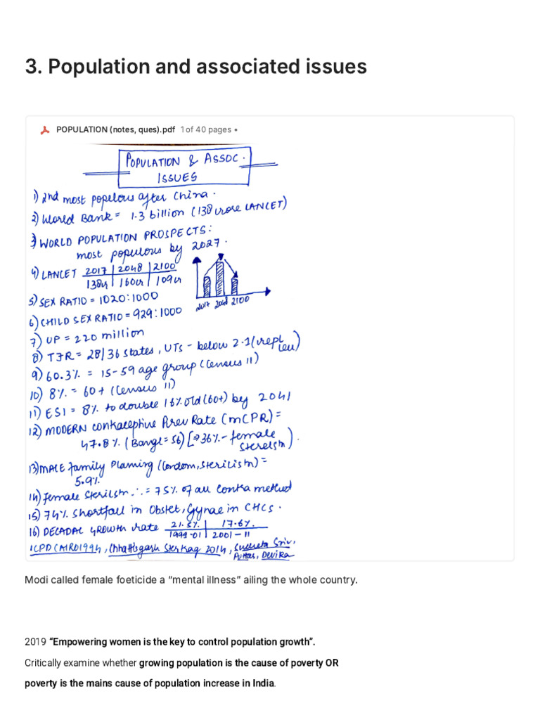 Population and Associated Issues | PDF | Cost Of Living | Total ...