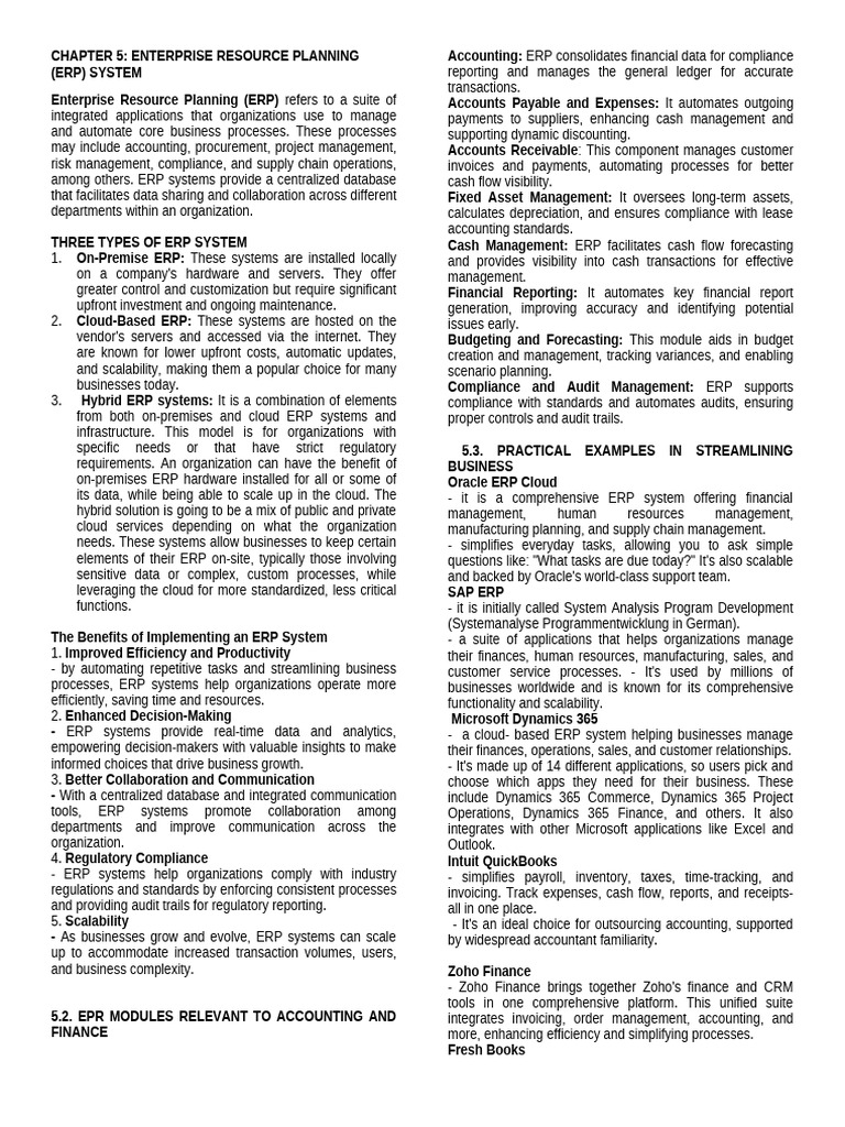 It Reviewer Midterm Potah | PDF | Cloud Computing | Enterprise Resource Planning