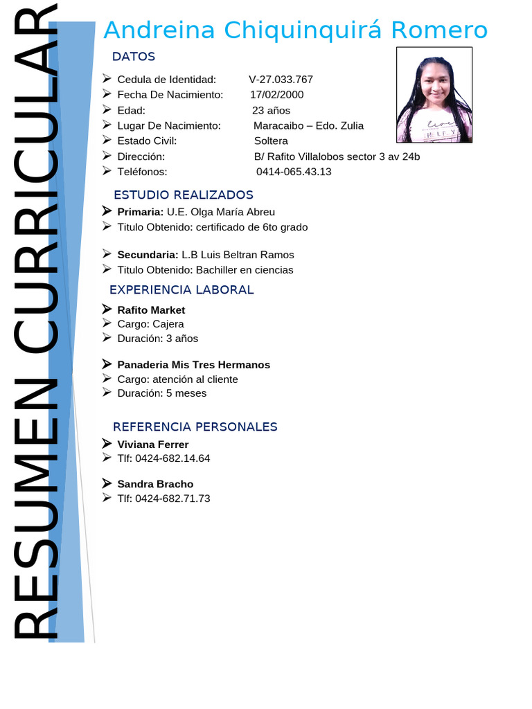 Andreina Chiquinquirá Romero Romero | PDF