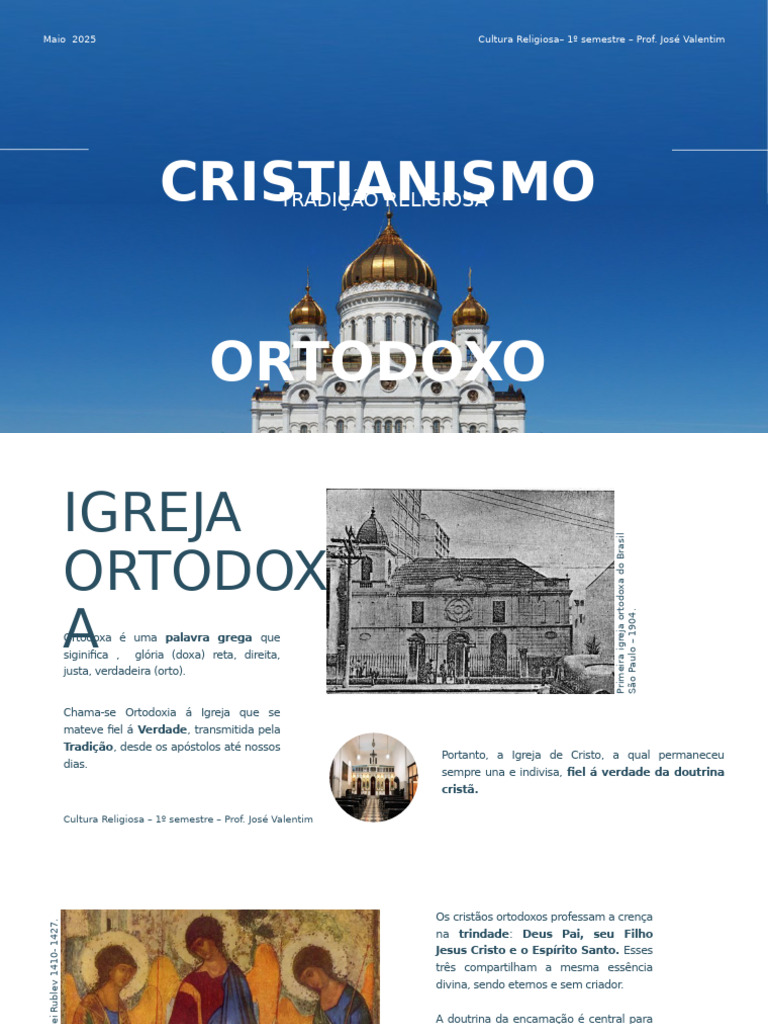 Cultura Religiosa - ORTODOXO | PDF | Igreja Ortodoxa Oriental | Igreja cristã