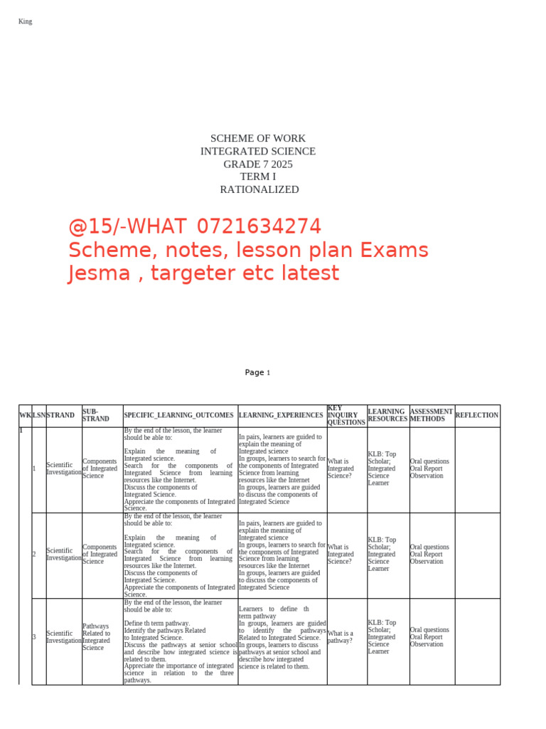 Integrated Science Grade 7 Term-I0 Sign | PDF | International System Of ...