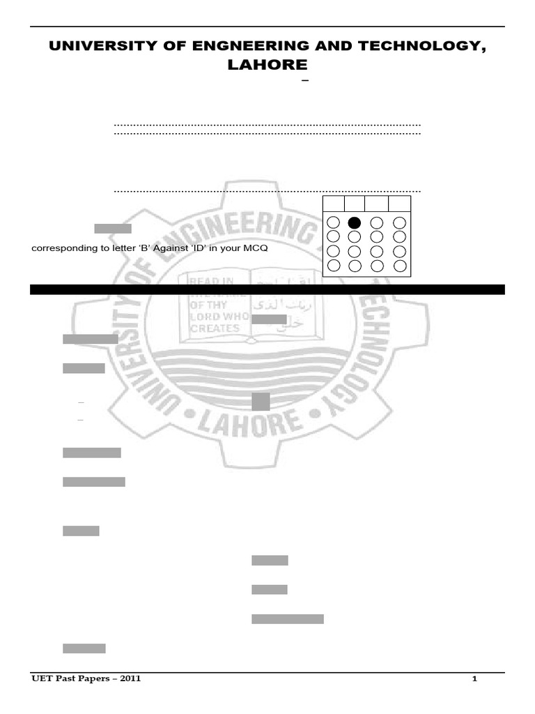 Ecat Original Paper Official 2011 (Ambitious Academy Lahore) | PDF ...