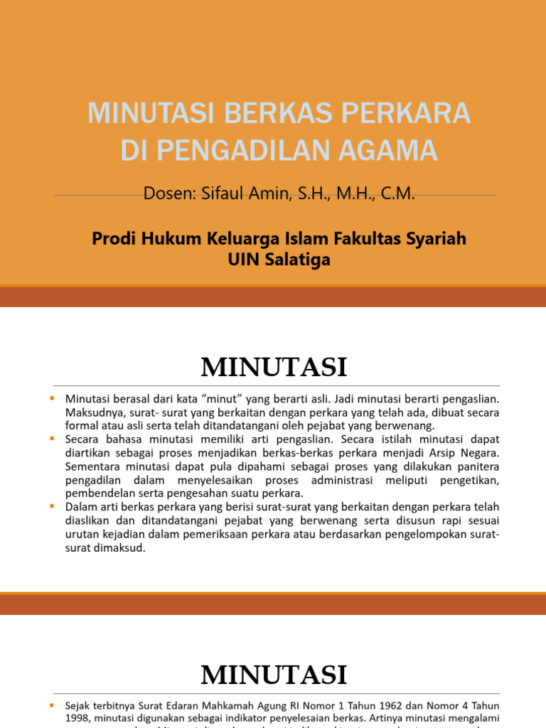 Proses Minutasi Berkas Perkara Agama | PDF