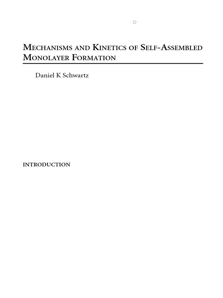 Schwartz2001-Mechanism and Kinetics of SAM Formation | PDF | Adsorption ...