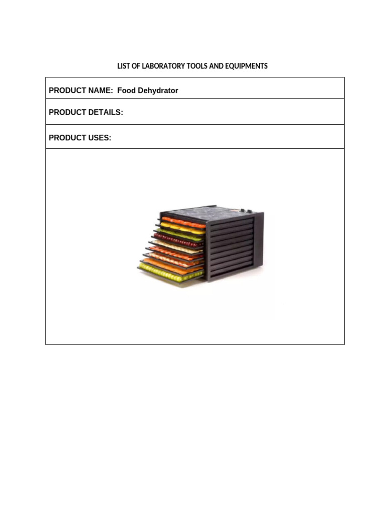 List of Laboratory Tools and Equipments | PDF