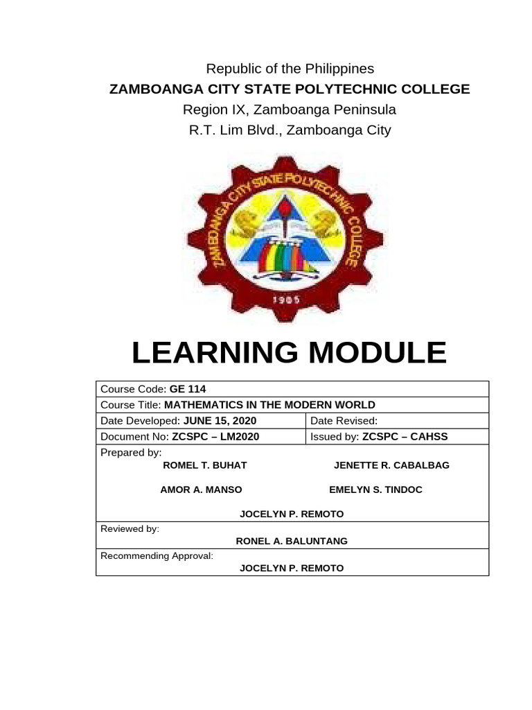 GE 114 Module 1 Lessons 1 2 by Jocelyn P. Remoto | PDF | Pattern | Sequence