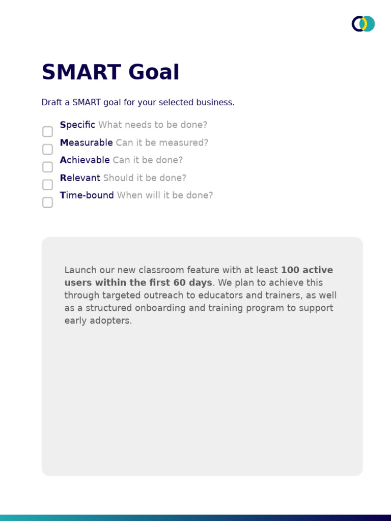 SMART Goal Worksheet | PDF