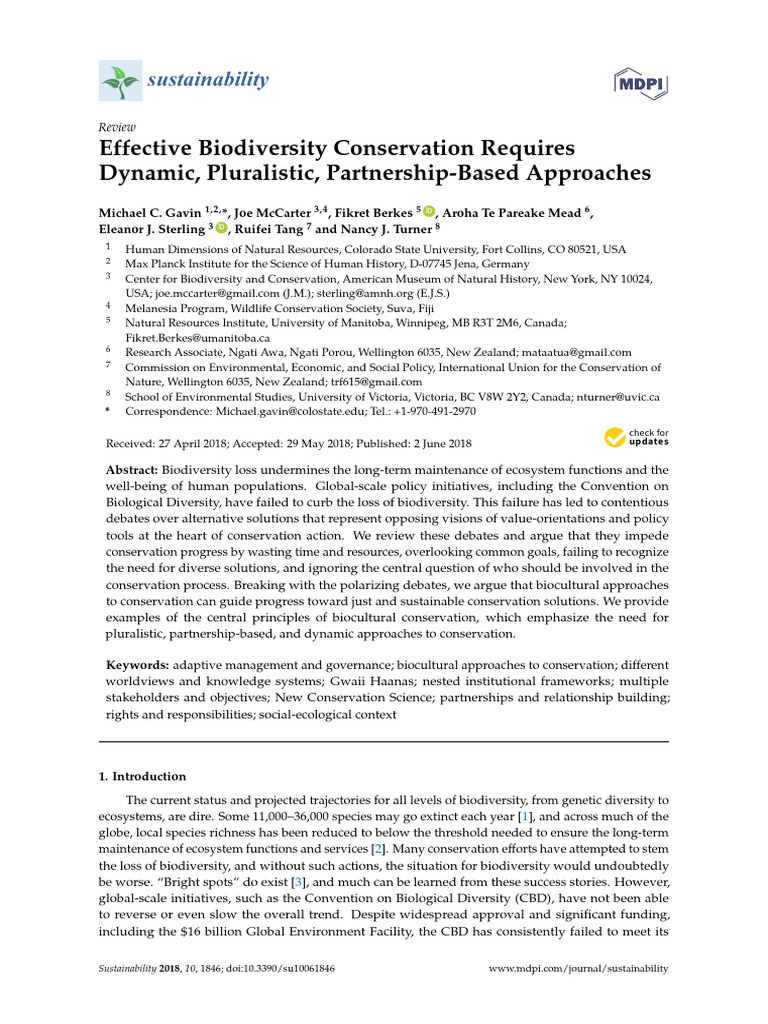 Dynamic Approaches to Biodiversity Conservation | PDF | Conservation ...
