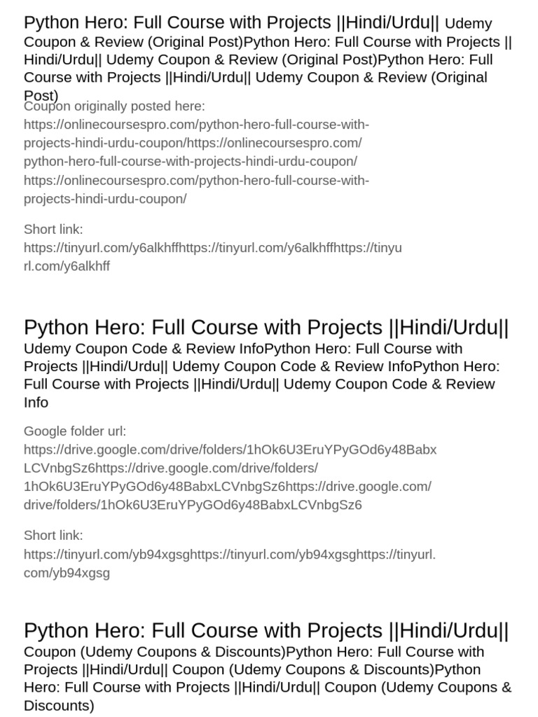 Python Hero Course Coupon & Review | PDF