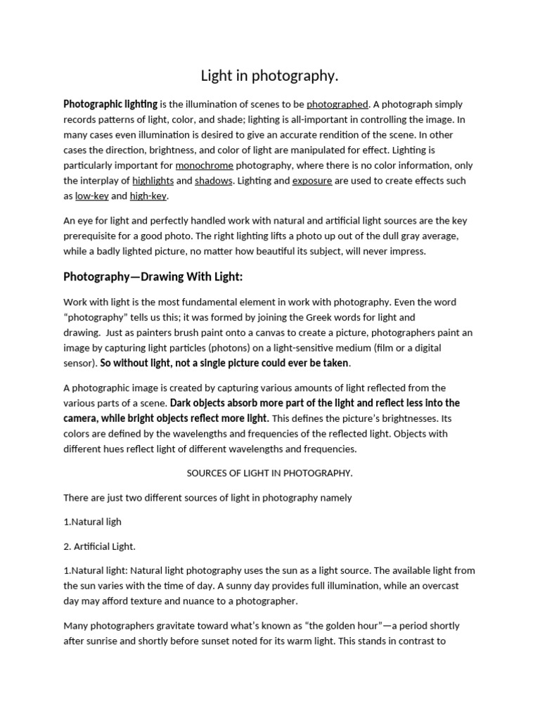 Mastering Light in Photography | PDF | Color | Light