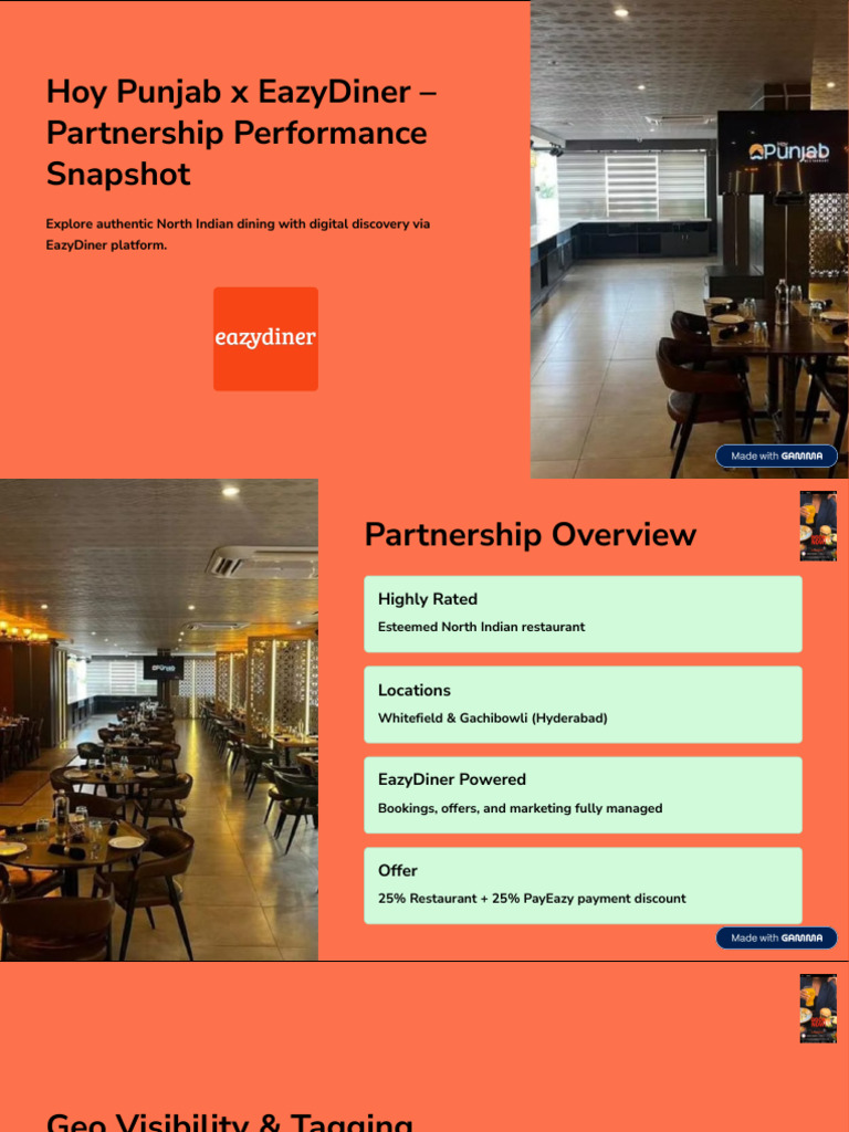 Hoy Punjab X EazyDiner Partnership Performance Snapshot | PDF