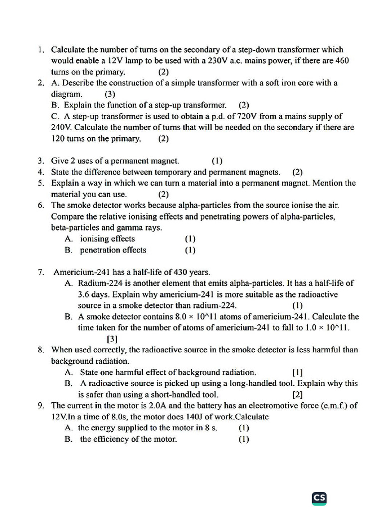 Question On Electricity and Magnetism | PDF