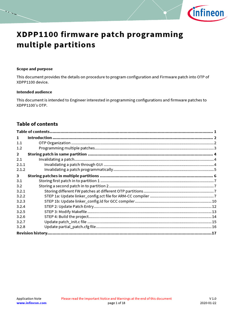XDPP1100 Firmware Patch Programming Multiple Partitions | PDF | Booting ...