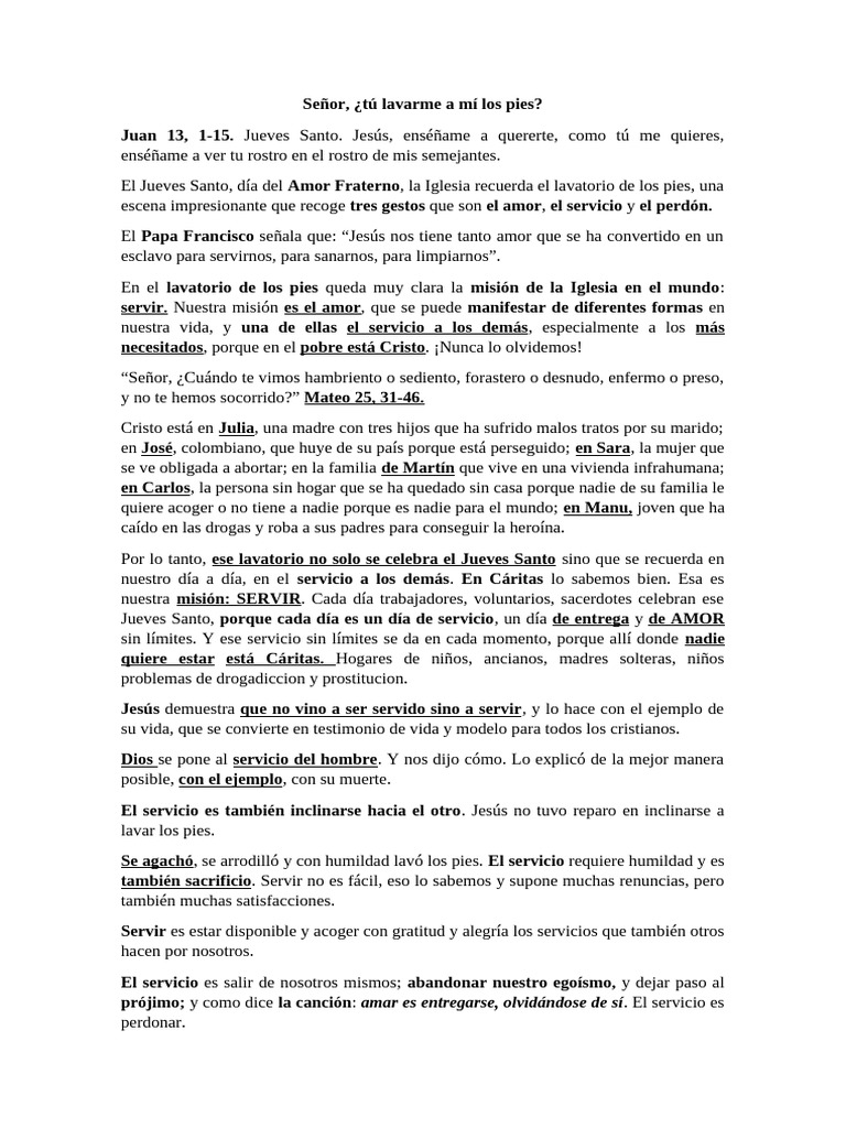 Jueves Santo | PDF | Amor | Jesús